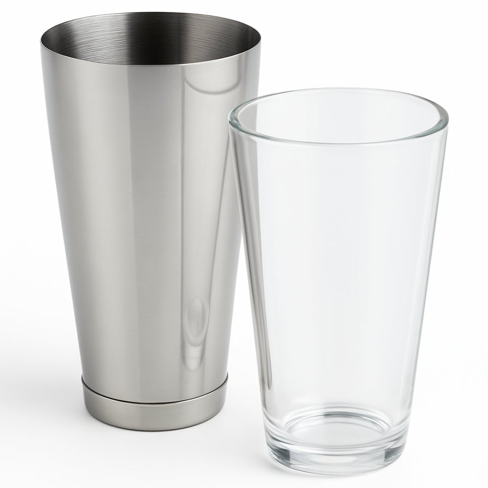 Boston Cocktail Shaker & Glass Set - Stainless Steel | BarBits.co.uk