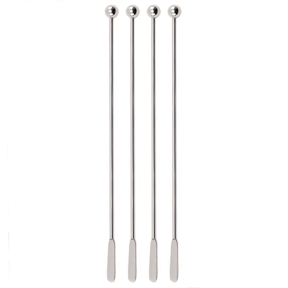 Silver Cocktail Ball Stirrers - Pack of 10 | BarBits.co.uk